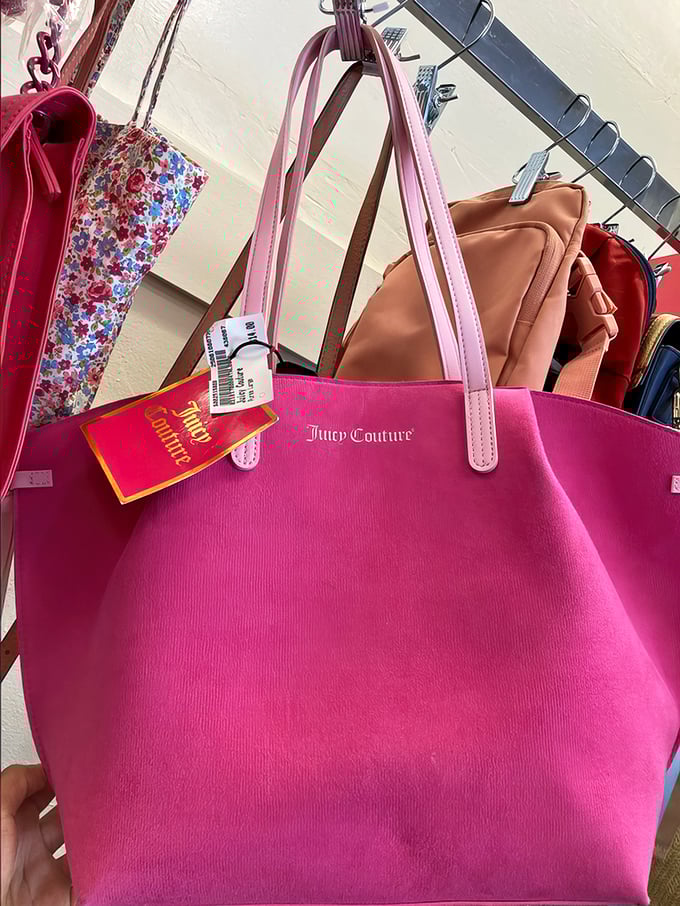 That hot pink Juicy Couture tote isn't just a bag—it's a time machine to the early 2000s with modern budget-friendly benefits.