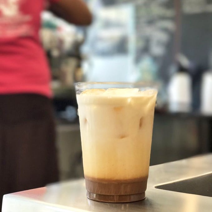 This iced coffee isn't just a beverage—it's morning motivation in a cup, layered like the perfect day ahead.