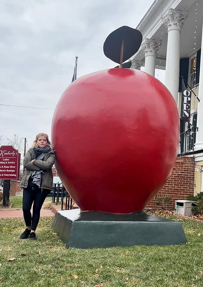Strike a pose! The giant apple has become Winchester's unofficial photo booth, bringing out the playful side in everyone.
