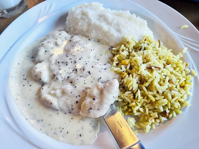 Comfort food gets a coastal makeover with this creamy chicken dish. Like your grandmother's cooking, if your grandmother had a culinary degree and ocean views.