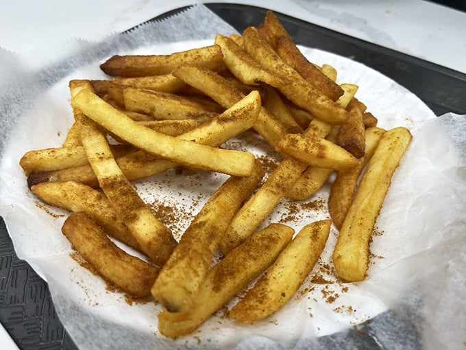 These aren't your average fries – they're masala fries. The spice-dusted exterior hides a perfectly fluffy interior. Ketchup need not apply.