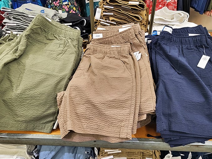 Old Navy's textured shorts in earth tones promise summer comfort without breaking the bank—vacation wardrobe solved!