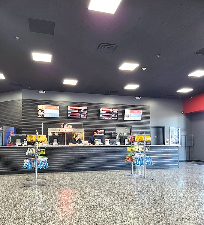 Fast food counter service keeps you fueled for the shopping marathon ahead – no fancy plating, just fuel for deals.