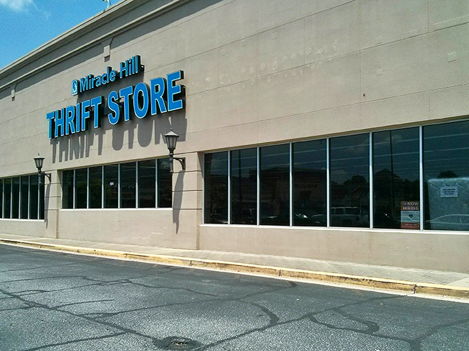 The clean lines and bright signage make this thrift store more inviting than many boutiques charging ten times the price.