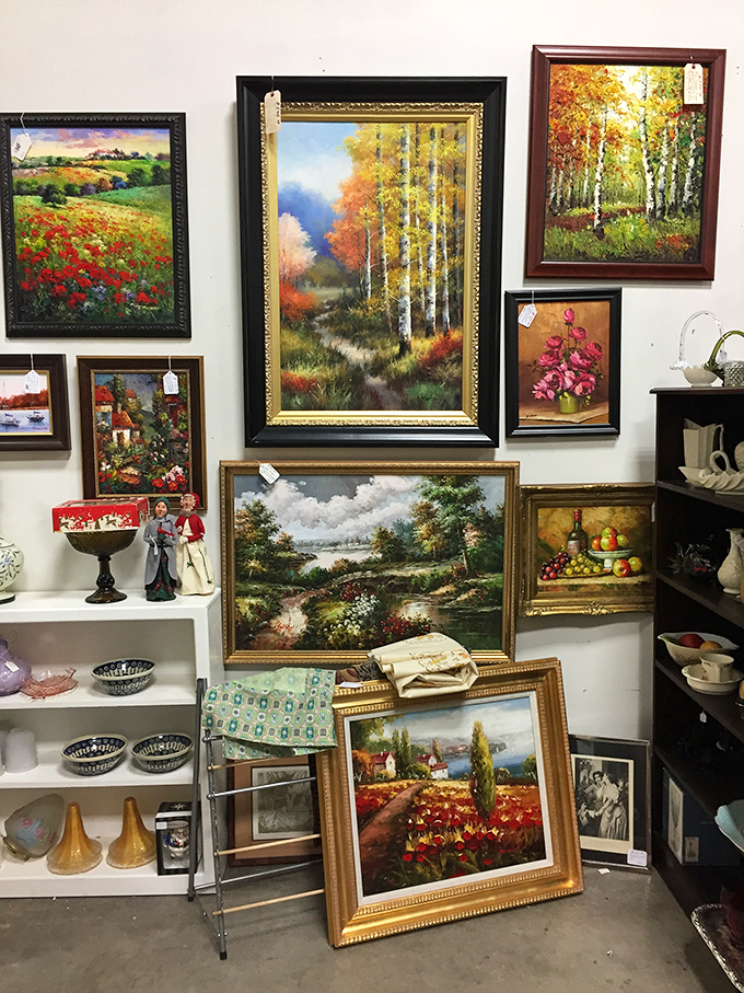 These framed landscapes aren't just paintings—they're portals to places that exist somewhere between memory and imagination, each brushstroke telling its own story.