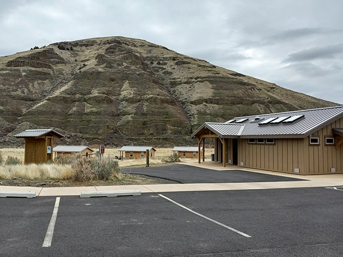 The visitor center blends seamlessly into the landscape, like it's apologizing for interrupting all this natural beauty.