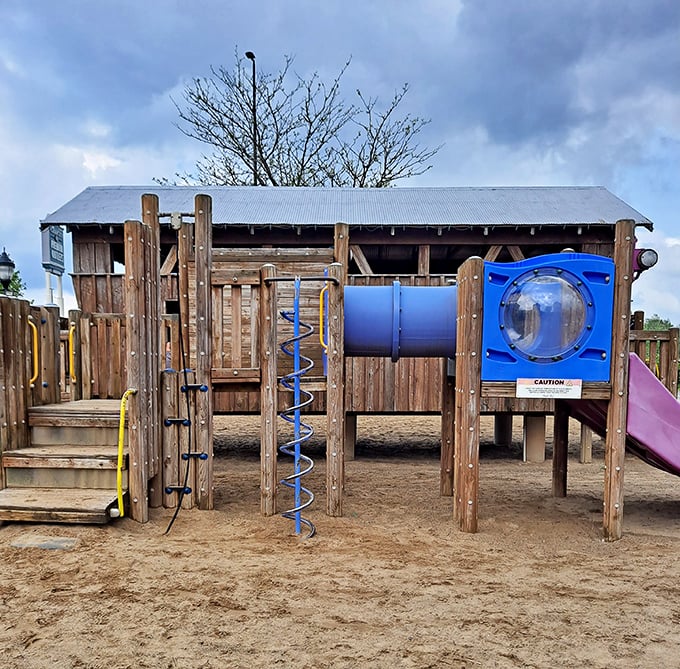 The playground: retail's version of a timeout zone. Where kids burn energy while parents' credit cards cool down.