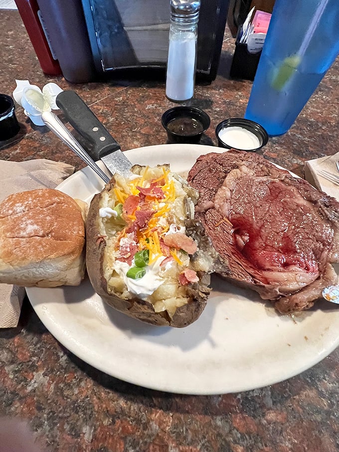 Prime rib meets baked potato in a union that would make a steakhouse jealous.