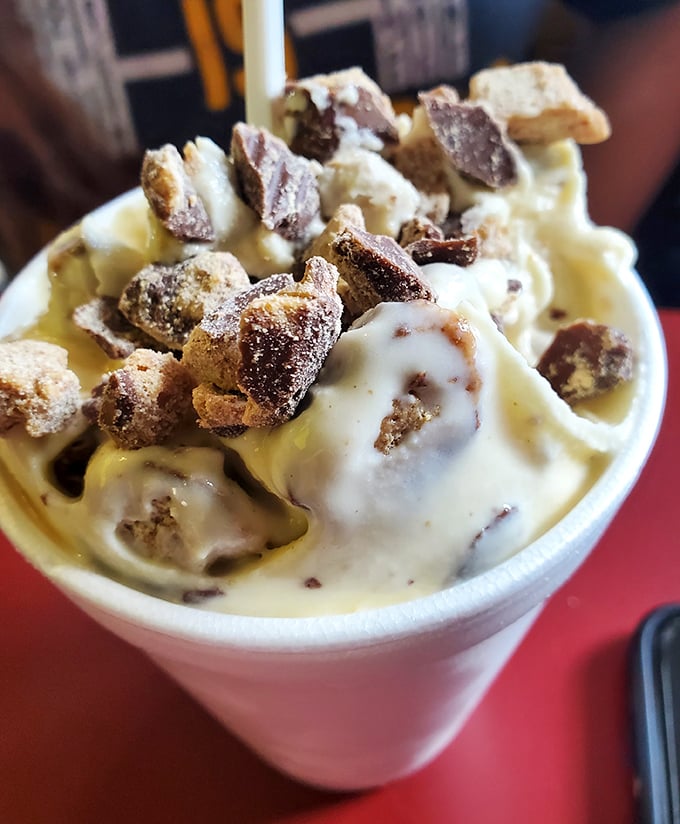 When candy meets ice cream, magic happens – this Reese's creation is basically happiness in a cup.