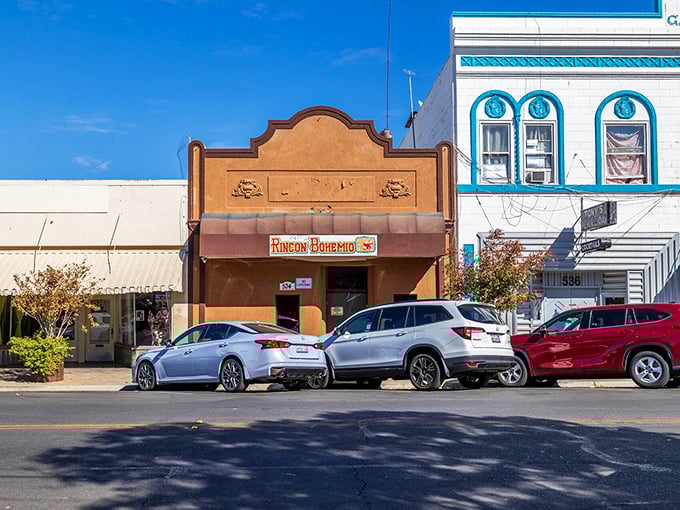 Rincon Bohemio's charming façade hints at authentic Mexican flavors inside, proving great tacos don't require Pacific Ocean views or Silicon Valley prices.