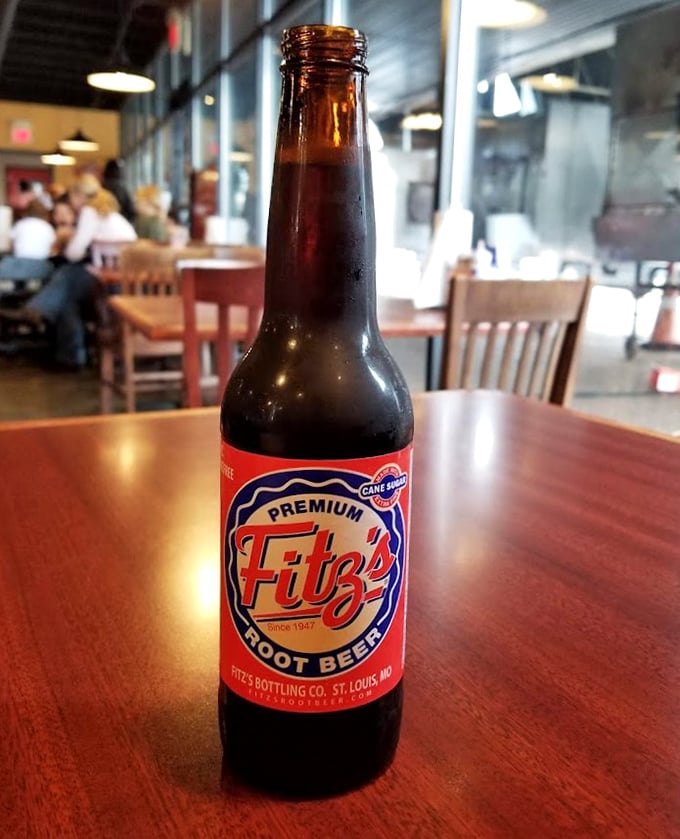 A bottle of Fitz's Root Beer—the St. Louis soda that cuts through rich barbecue like a sweet, bubbly palate cleanser.