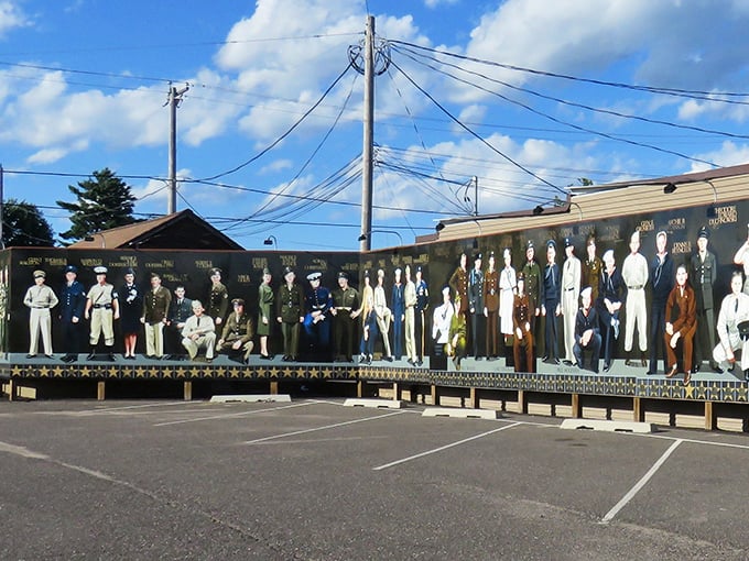 History comes alive on the Rusk County Wall of Honor. This mural doesn't just depict faces—it celebrates the very people who shaped this community with their hands and hearts.