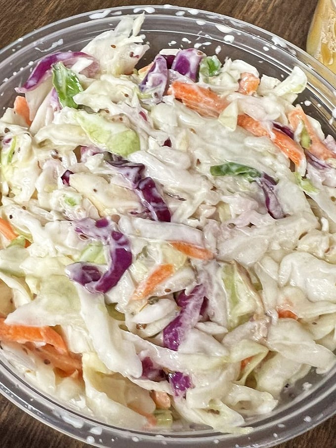 Coleslaw that actually deserves a place at the BBQ table—crisp, fresh, and the perfect cool counterpoint to all that smoky meat magic.