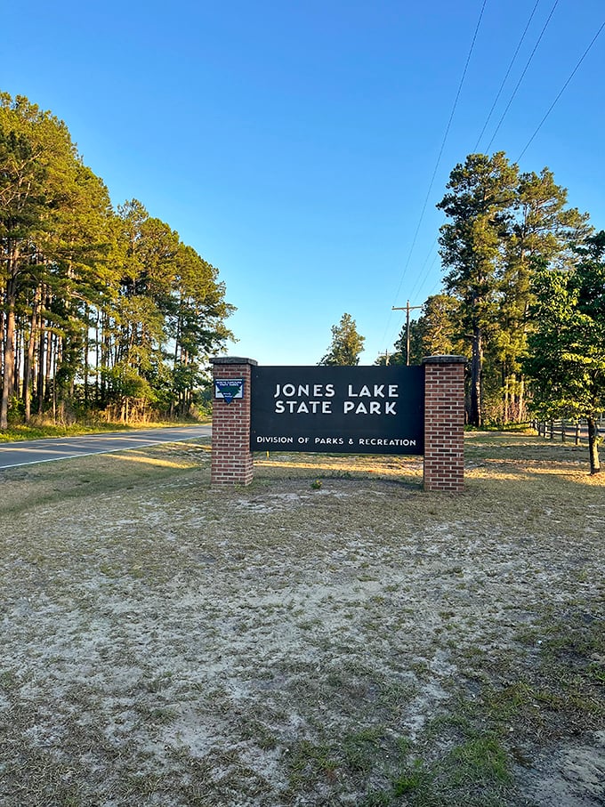 The entrance sign doesn't shout for attention—it doesn't need to. Beyond these brick pillars lies a world that sells itself without flashy billboards.
