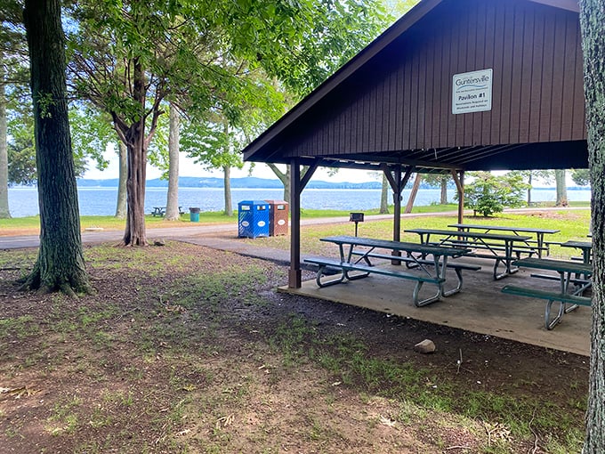 Simple pleasures reign supreme at South Town Civitan Park, where covered picnic areas invite lazy afternoon gatherings just steps from the water.
