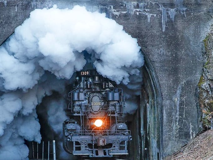 Steam locomotive number 1309 charging through winter proves that some machines just have more personality than others could dream of.