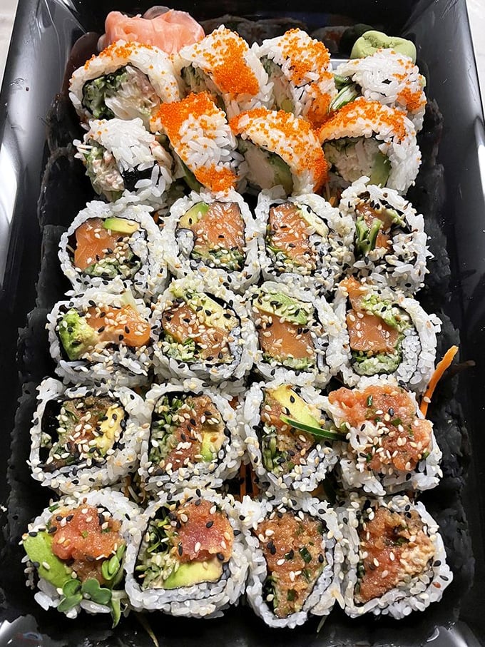 Sushi this fresh doesn't need a passport—it's a California dream of rice, fish, and avocado arranged with mathematical precision.