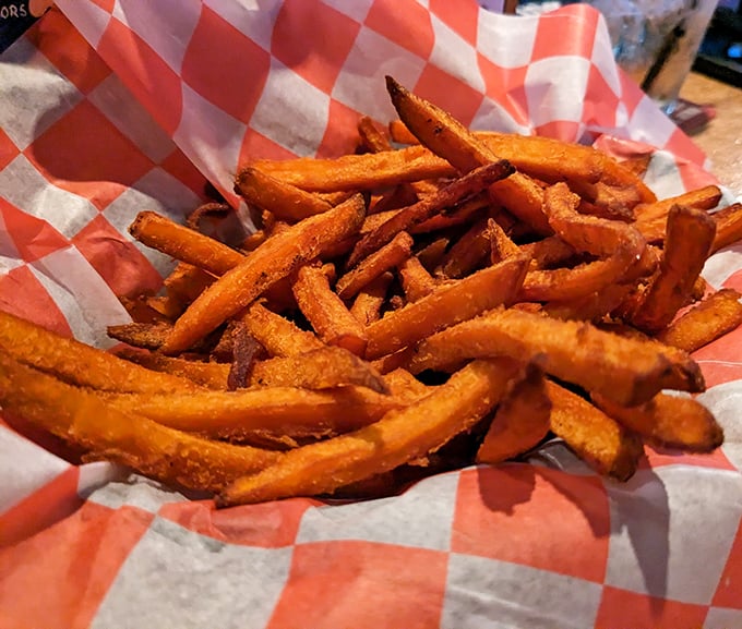 Sweet potato fries with the ideal crisp-to-soft ratio. These aren't just a side dish – they're the supporting actor that steals the scene.