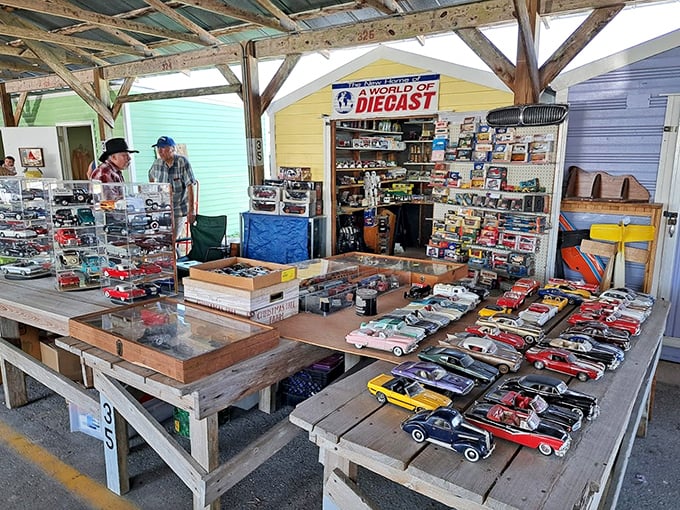 "World of Diecast" indeed—where miniature automotive dreams are parked in perfect rows, no insurance or oil changes required.