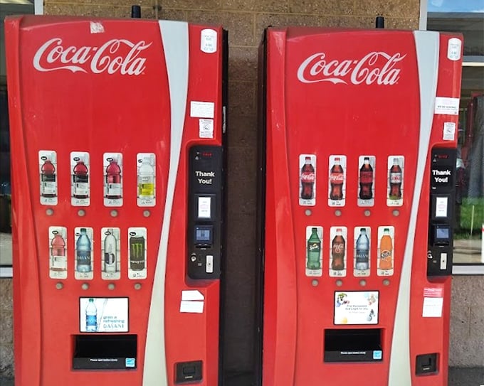 The unsung heroes of shopping expeditions – vending machines standing ready to quench thirsts worked up from power-walking between stores.