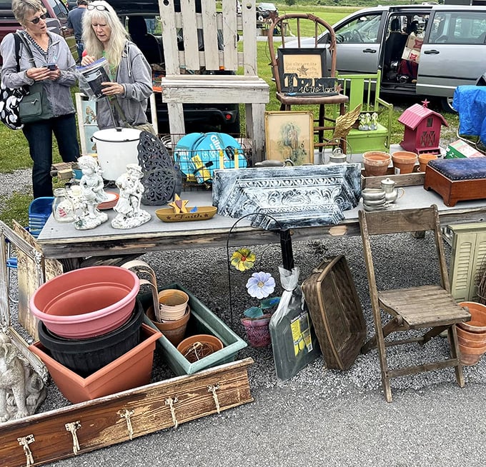 Garden treasures and vintage finds! One shopper's thoughtful browsing might explain why your neighbor's patio suddenly looks magazine-worthy.