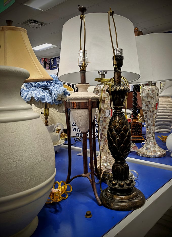Vintage lamps casting their glow on second chances, proving that lighting fixtures age like fine wine, not milk at all.