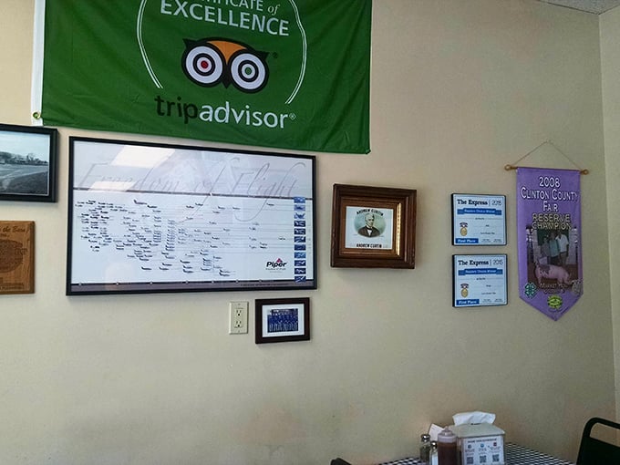 The wall of accolades tells the story—this isn't just another roadside BBQ joint, it's a destination worthy of those TripAdvisor bragging rights.