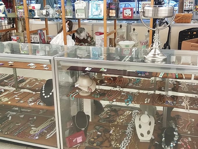 The jewelry counter—where one person's "I never wear this anymore" becomes your "everyone asks where I got this!" conversation starter.