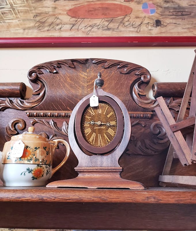 This wooden mantel clock doesn't just tell time—it tells stories of the craftsmen who created it and the homes it's watched over.