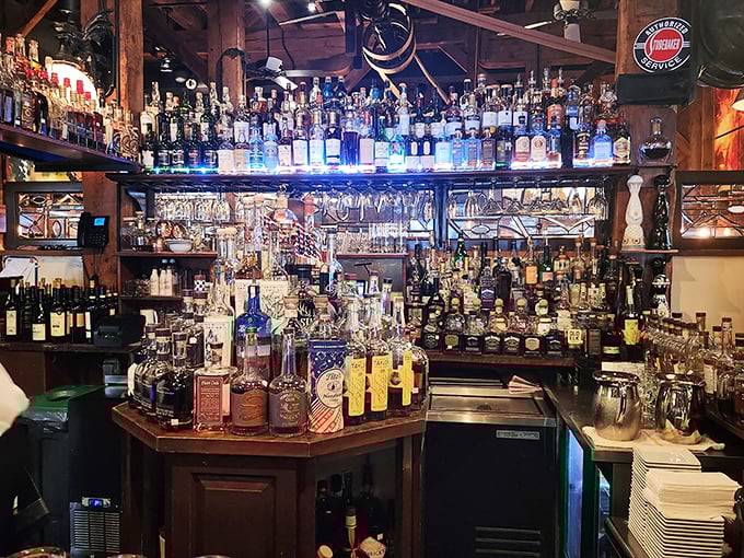 The bar at Tuscarora Mill doesn't just stock bottles – it curates liquid happiness in a setting that makes every drink taste better.