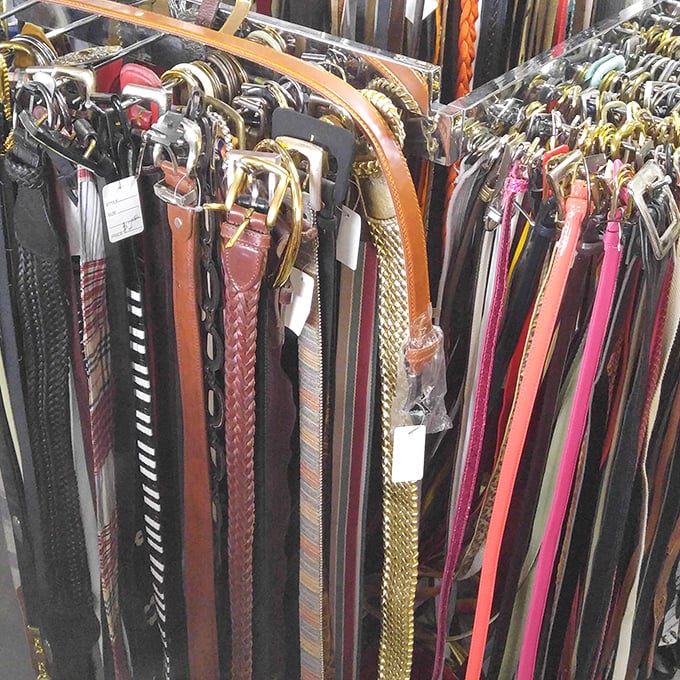 Belt bonanza! From braided leather to gold chains, this accessory collection spans decades of fashion history. The '80s called—they're happy to share.