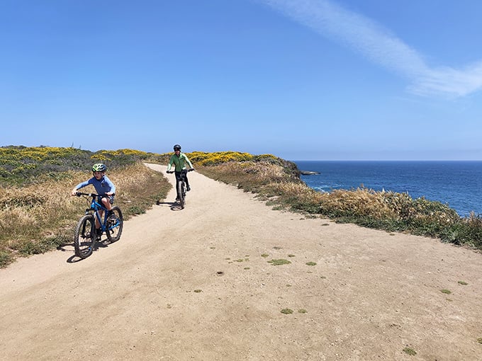 Cycling along the edge of America with nothing but blue horizon ahead—the kind of bike ride that makes you forget you ever owned a stationary bike.