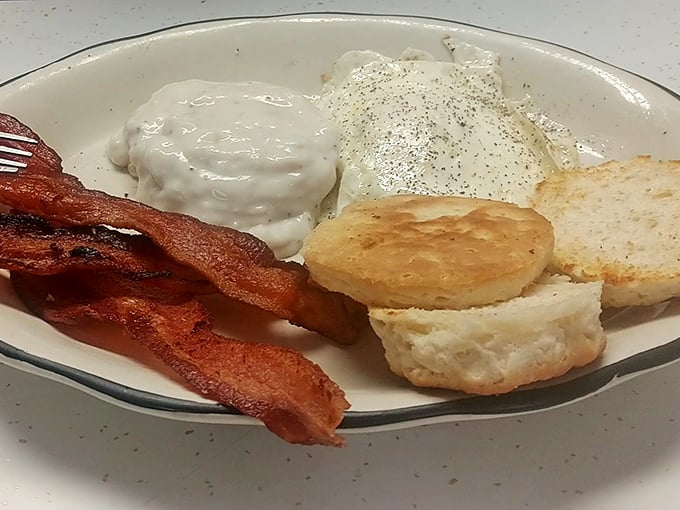 Breakfast speaks the universal language of comfort—crispy bacon, fluffy biscuits, and gravy that could settle family feuds or start new traditions.