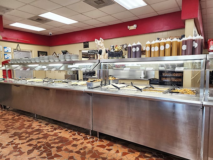 The buffet line at Shealy's—where life-changing decisions are made daily. Choose wisely, but remember: you can always go back.