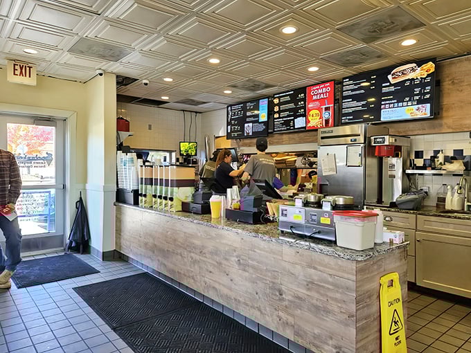 Where the magic happens—the counter where dreams are ordered, assembled, and delivered in paper-wrapped packages of joy.