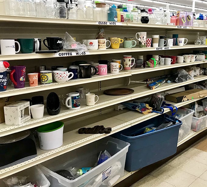 Coffee mugs with personalities more diverse than a morning talk show panel. Each one silently begging, "Pick me! Pick me!"