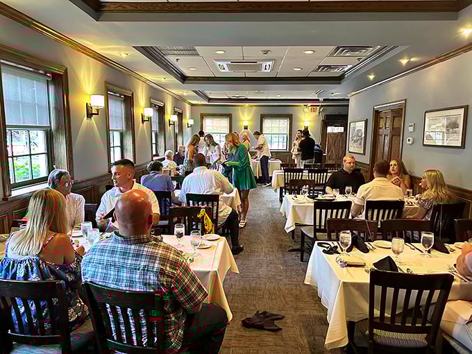 The dining room hums with the symphony of good times—clinking glasses, warm laughter, and the occasional "you have to try this" reaching across tables.