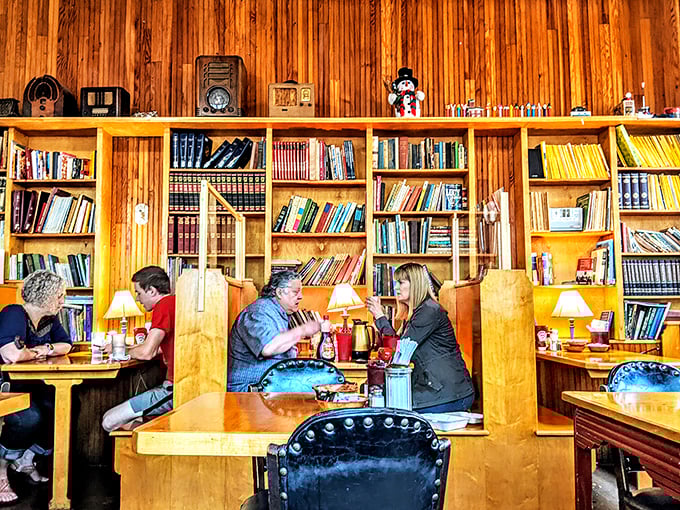 Where conversations happen between real people, not screens. The wooden booths have probably heard more Minnesota life stories than any therapist in town.