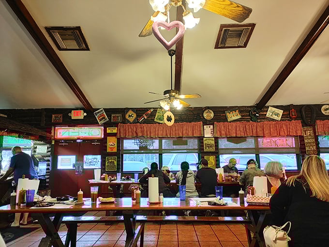 The heart of any great barbecue joint isn't just the smoker—it's the community that gathers around these tables, united by the universal language of "mmmmm."