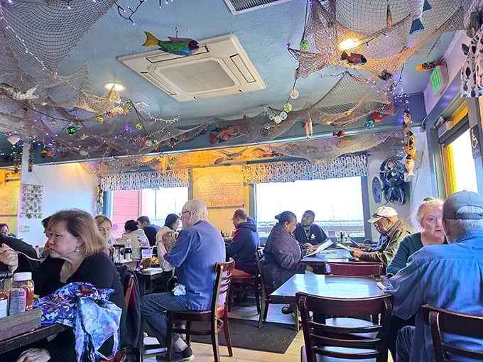 A full house at lunchtime tells you everything you need to know—locals and tourists united in the pursuit of exceptional seafood.