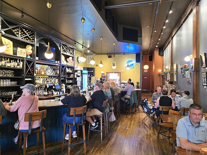 Where locals gather to solve the world's problems over coffee and hash browns. The wooden floors have heard it all.
