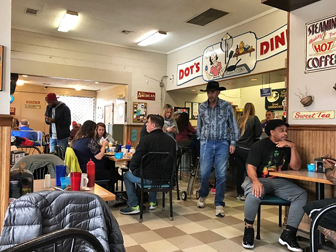 Where cowboys meet office workers and everyone speaks the universal language of good food. The diverse crowd tells you everything you need to know about quality.