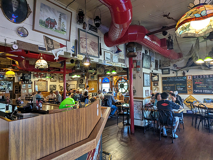 The packed dining room tells the real story – when locals and tourists alike fill a restaurant, you know you've found the genuine article.