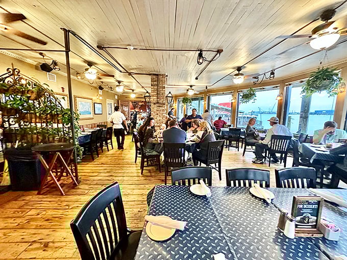 Where strangers become friends over shared love of seafood. That warm glow isn't just from the lighting—it's seafood satisfaction in progress.