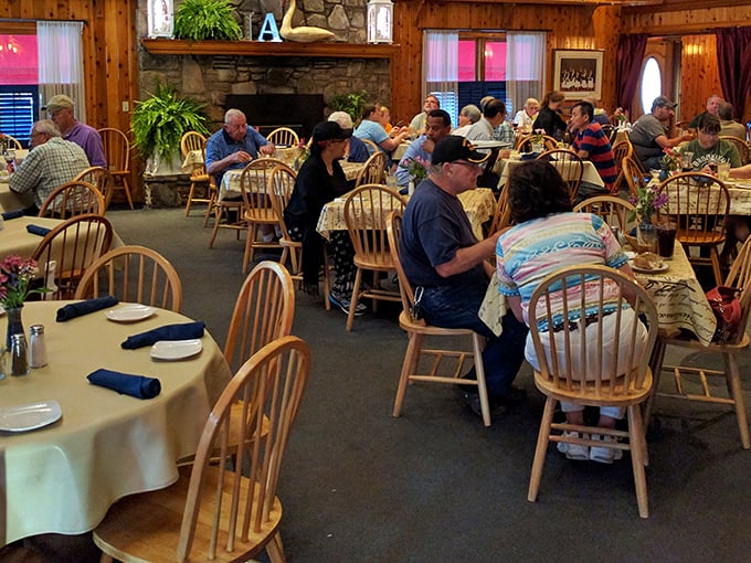 Real people eating real food—no influencers in sight, just folks who drove hours for this meal.