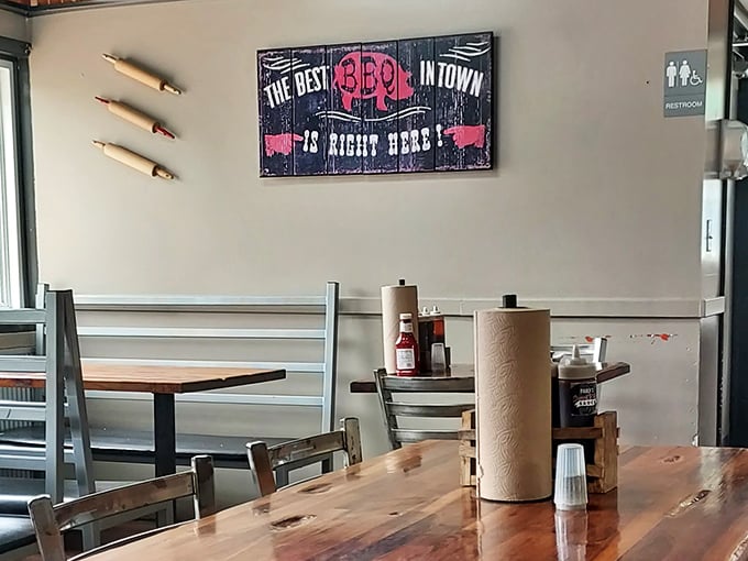 A sign that speaks the truth – when you've found the best BBQ in town, why would you go anywhere else?