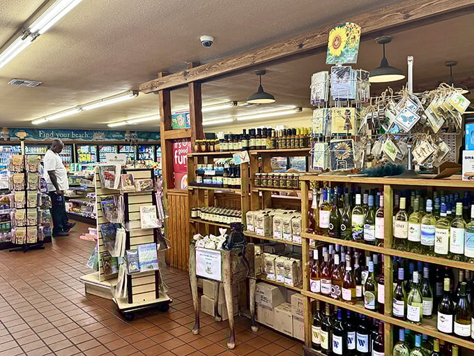 Where convenience store meets culinary destination. The wine selection hints that this isn't your average gas station pit stop.