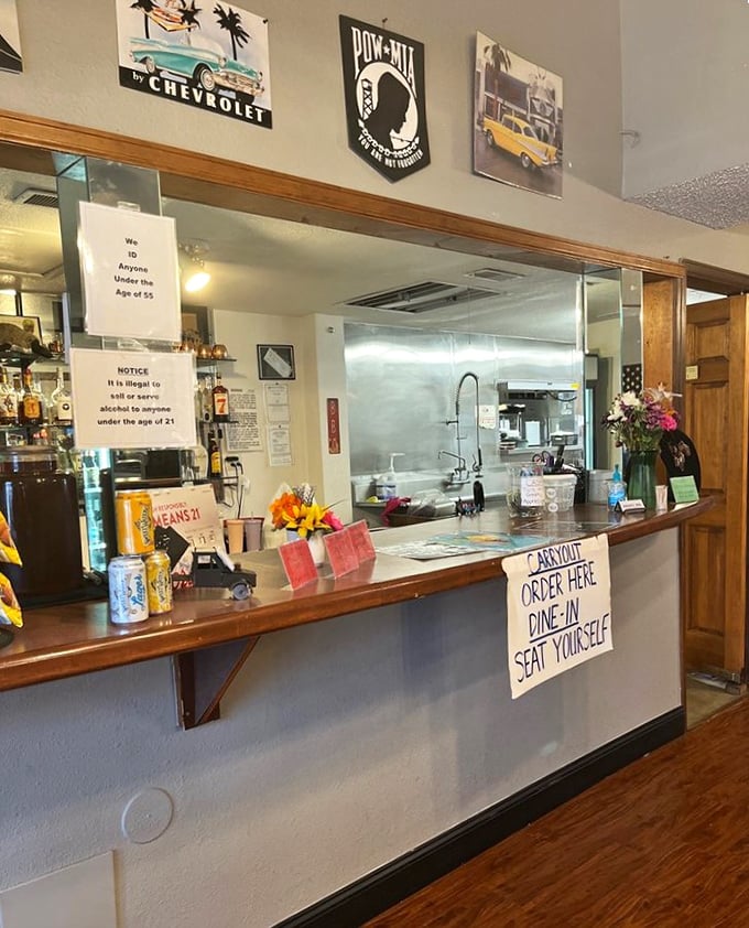 "Order here, seat yourself" – four words that signal authentic BBQ is in your immediate future. No pretension, just meat perfection.