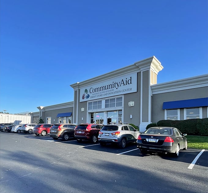 The exterior view reveals nothing of the bargain wonderland inside—like a speakeasy, but for deal-hunters.