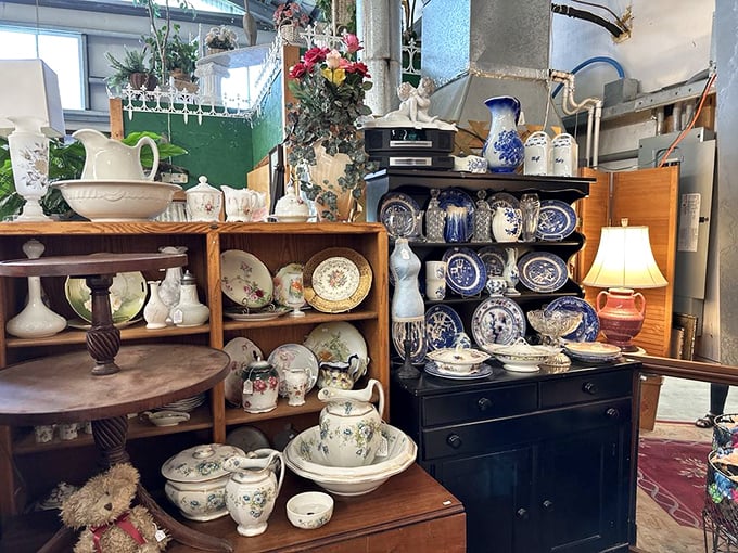 A porcelain paradise where blue and white patterns dance across generations of dishware. Grandmothers everywhere would approve of this collection.
